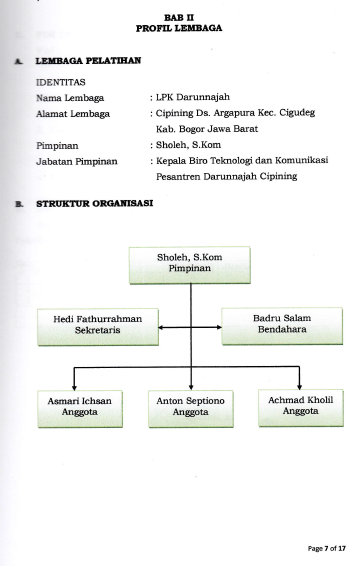Contoh Proposal LPK Darunnajah